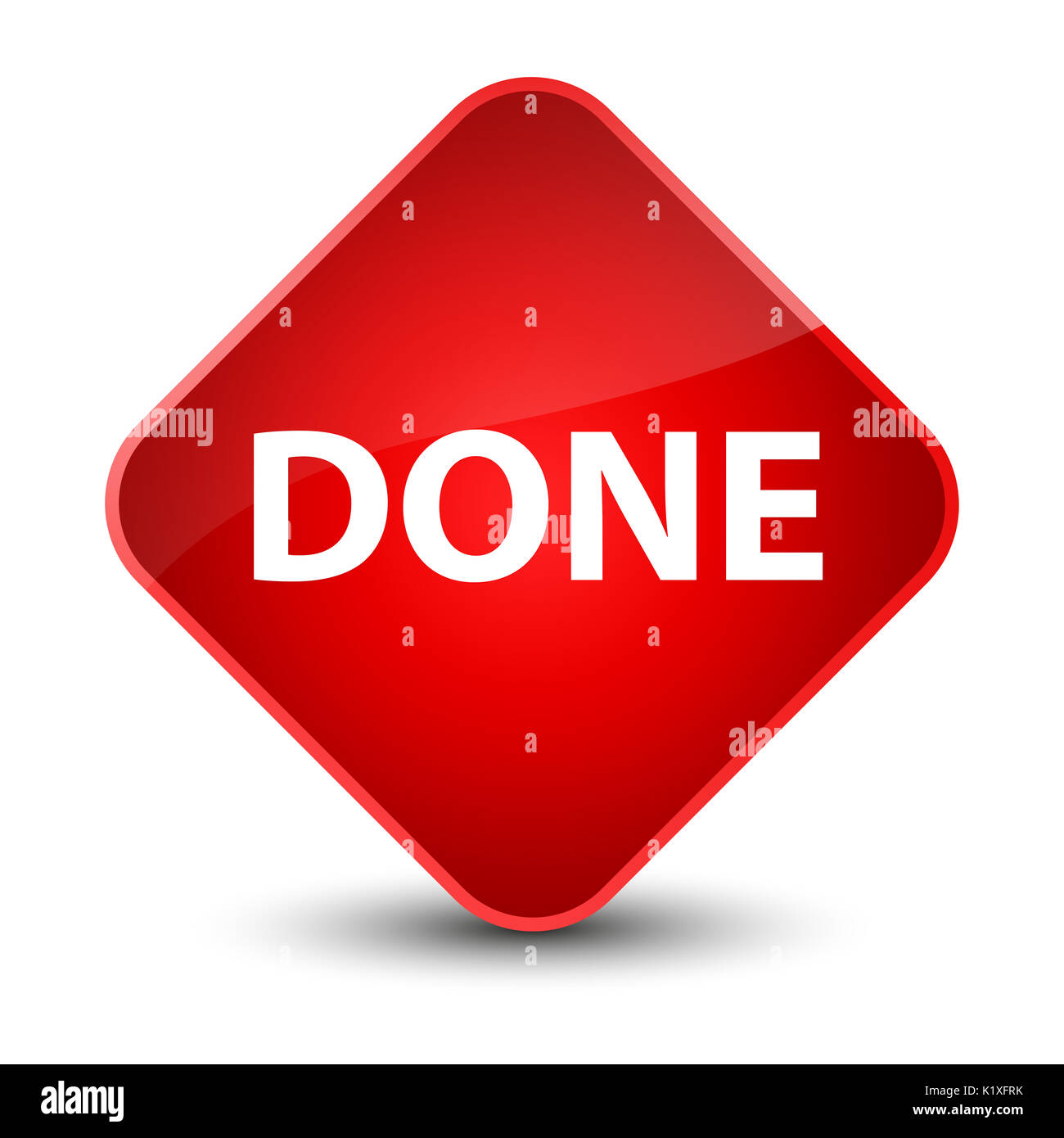 Done isolated on elegant red diamond button abstract illustration Stock ...