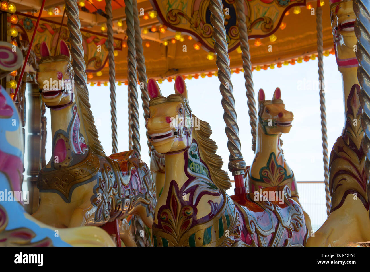 Old fashioned merry go around hi-res stock photography and images - Alamy