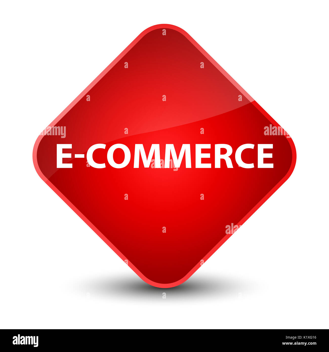E-commerce isolated on elegant red diamond button abstract illustration ...