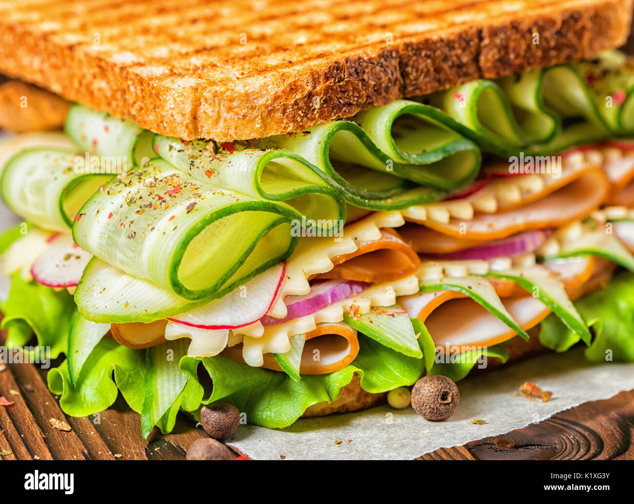 Big sandwich cheese ham hi-res stock photography and images - Alamy