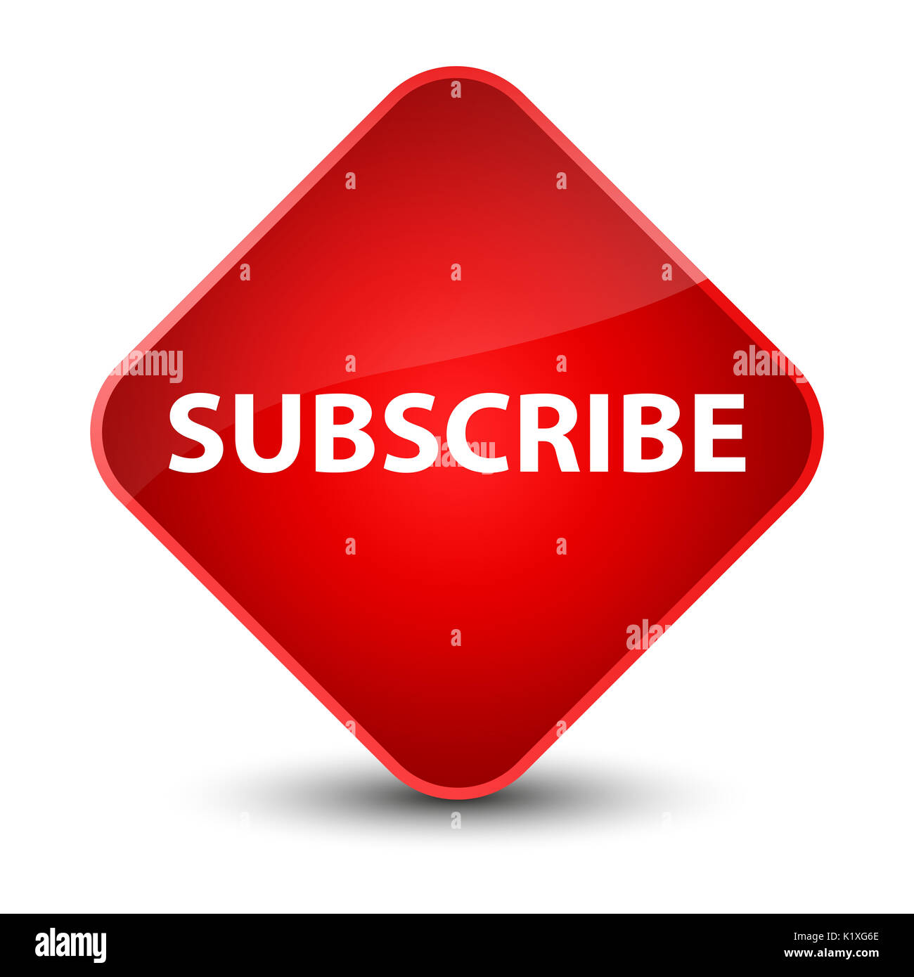 Subscribe isolated on elegant red diamond button abstract illustration ...