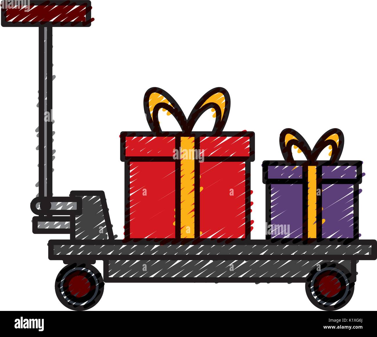 delivery cart boxes cargo logistic icon Stock Vector Image & Art - Alamy