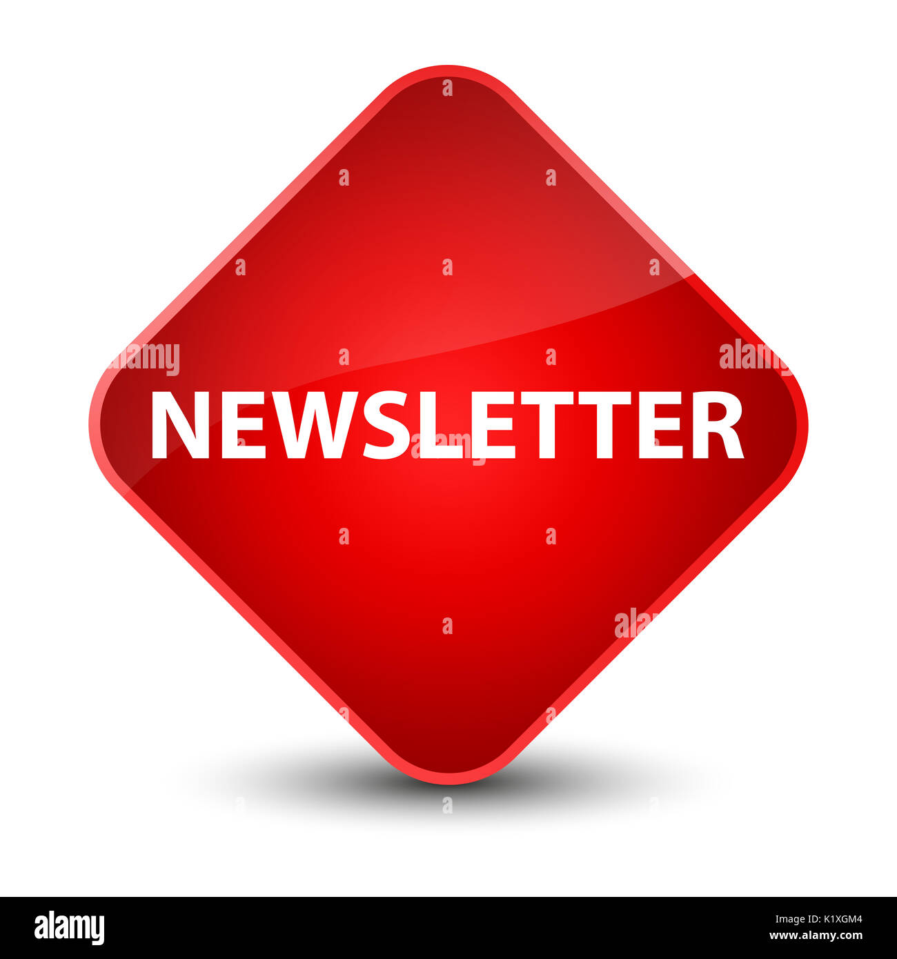 Newsletter isolated on elegant red diamond button abstract illustration ...