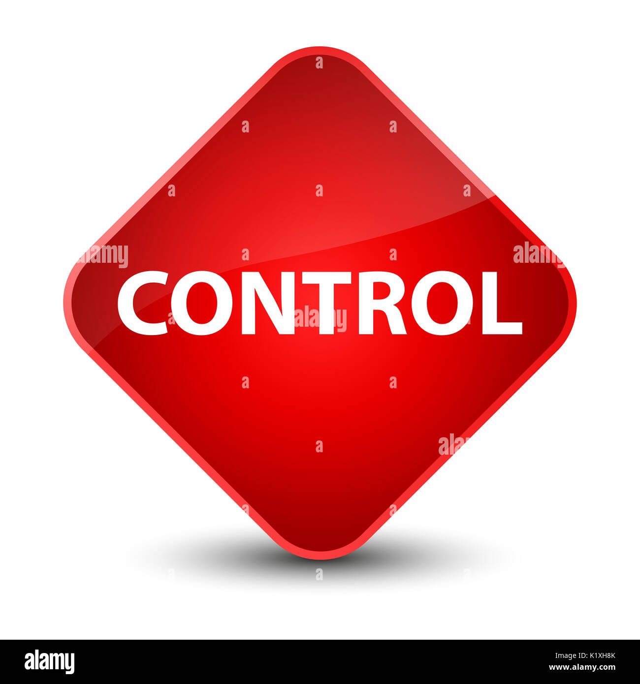 Control isolated on elegant red diamond button abstract illustration ...