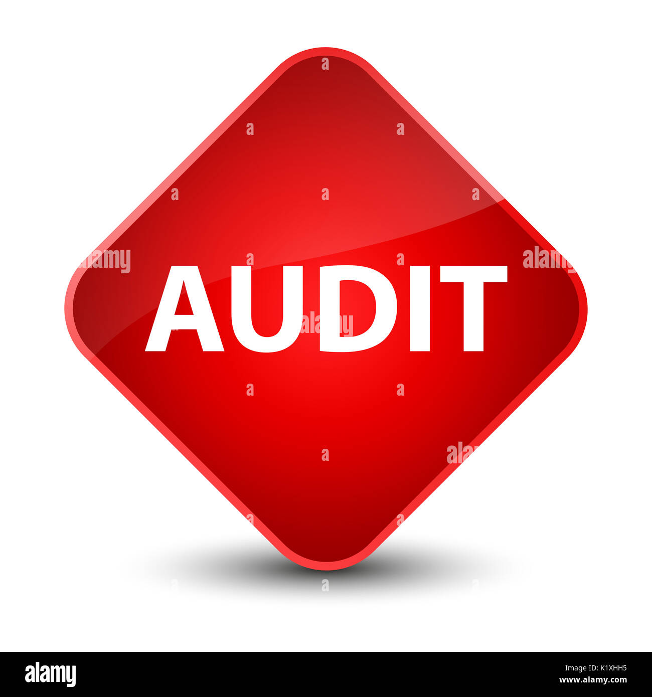 Audit isolated on elegant red diamond button abstract illustration ...