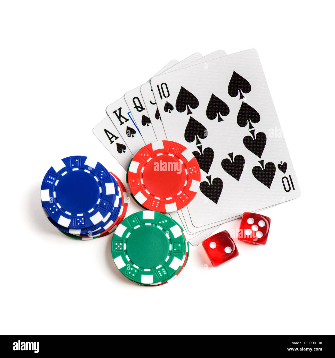 Poker chips money playing cards dice Cut Out Stock Images & Pictures ...
