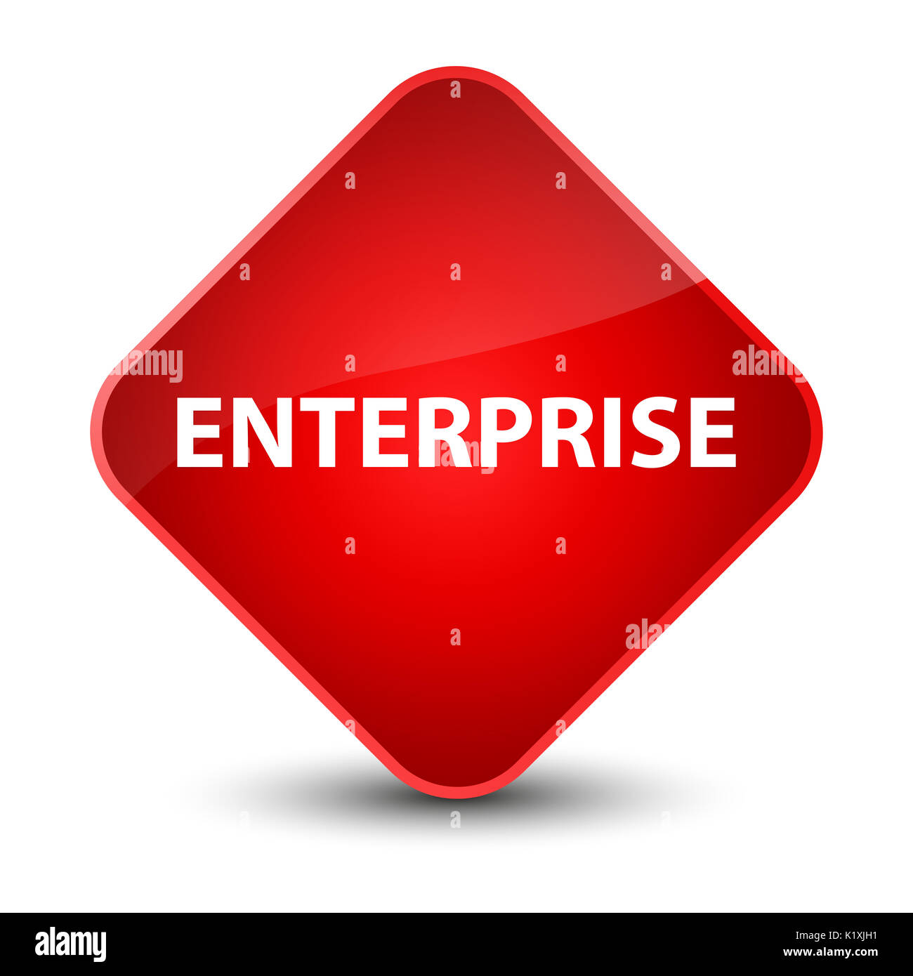 Enterprise isolated on elegant red diamond button abstract illustration ...