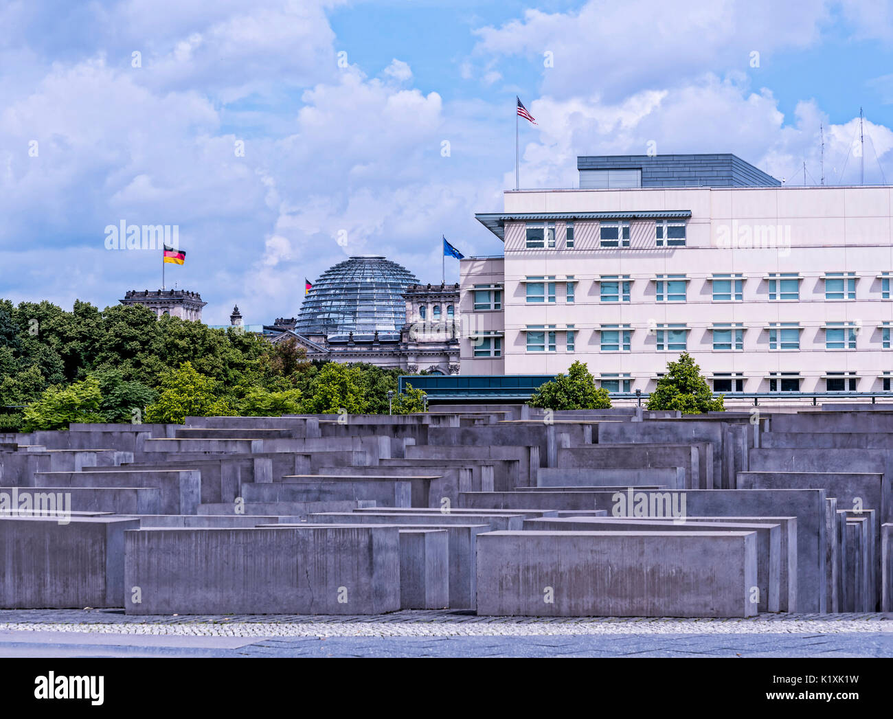 The Holocaust memorial by the Brandenburg Gate in Berlin Germany Stock ...