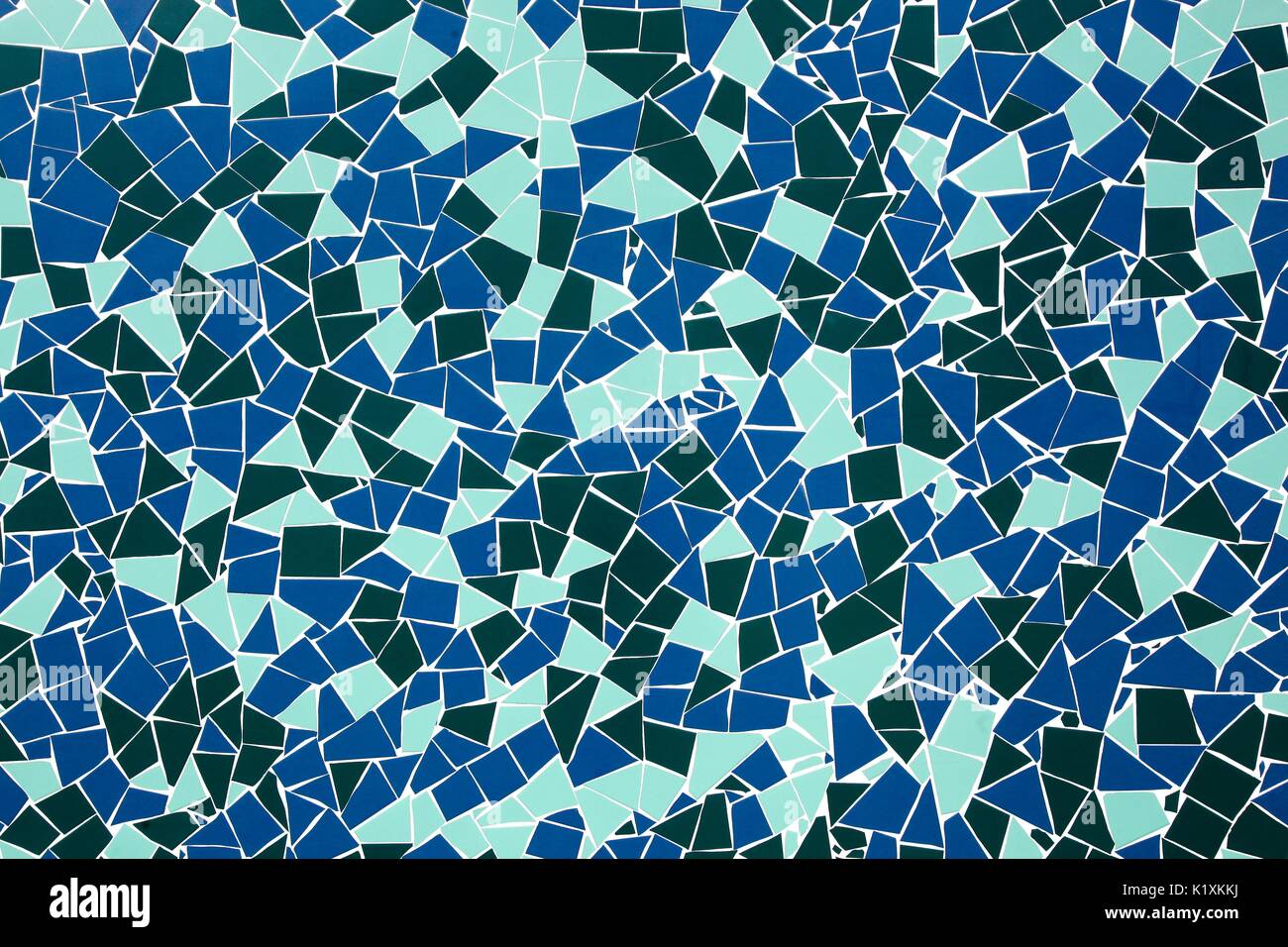 Blue mosaic on a wall Stock Photo - Alamy