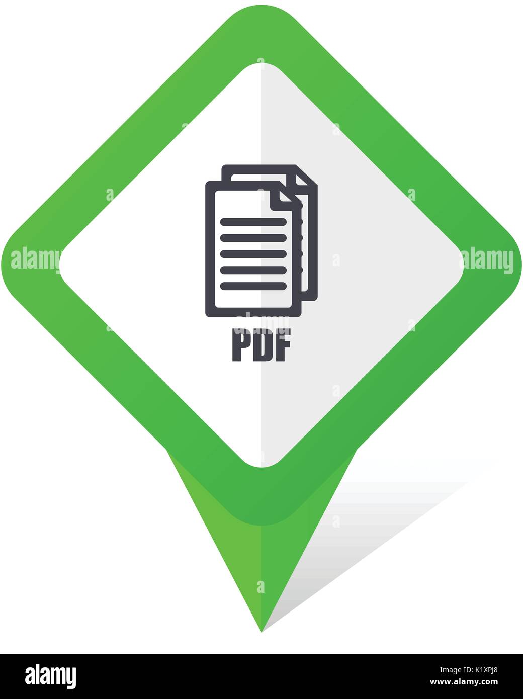 Pdf green square pointer vector icon in eps 10 on white background with ...