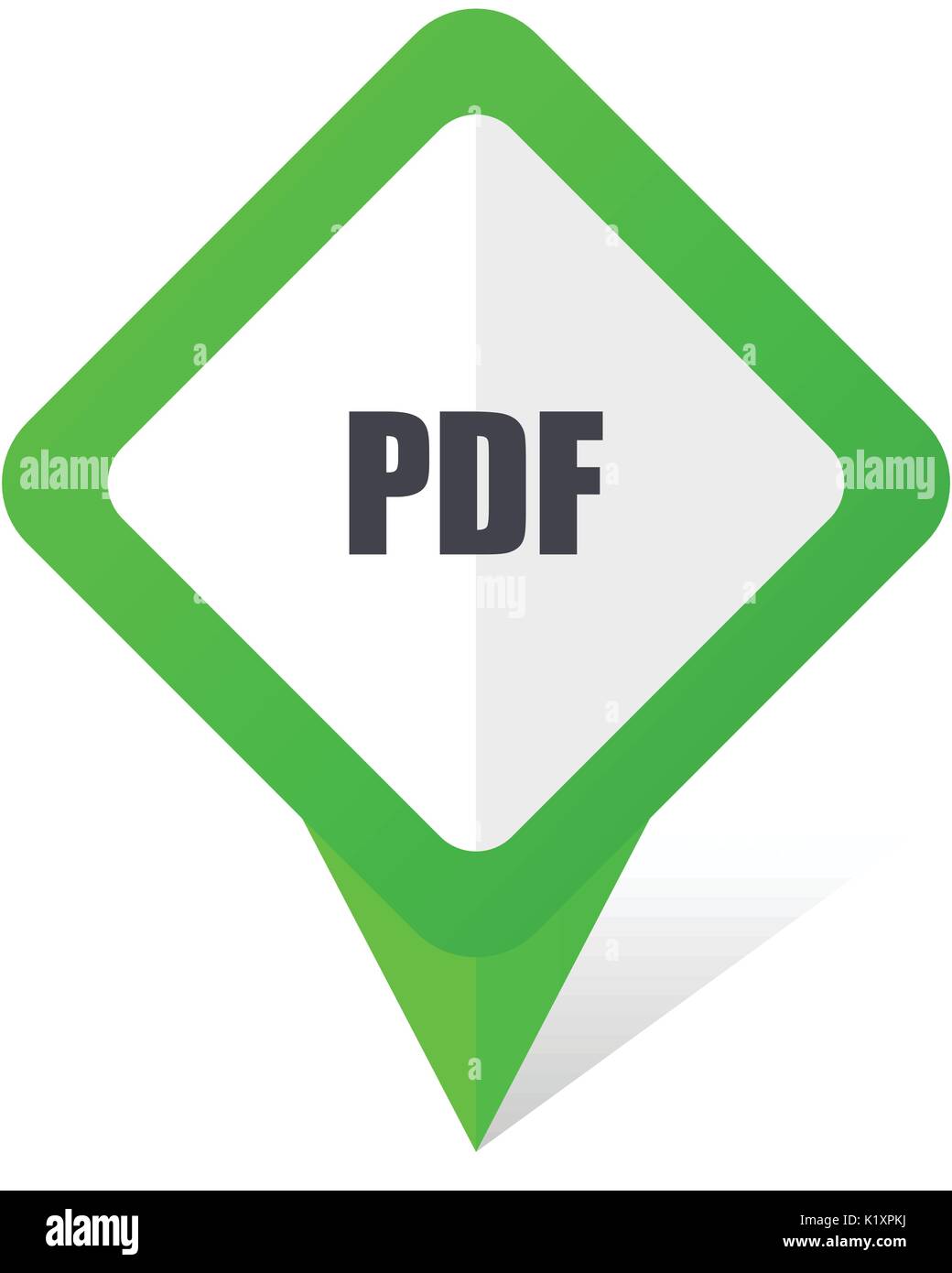 Pdf green square pointer vector icon in eps 10 on white background with ...