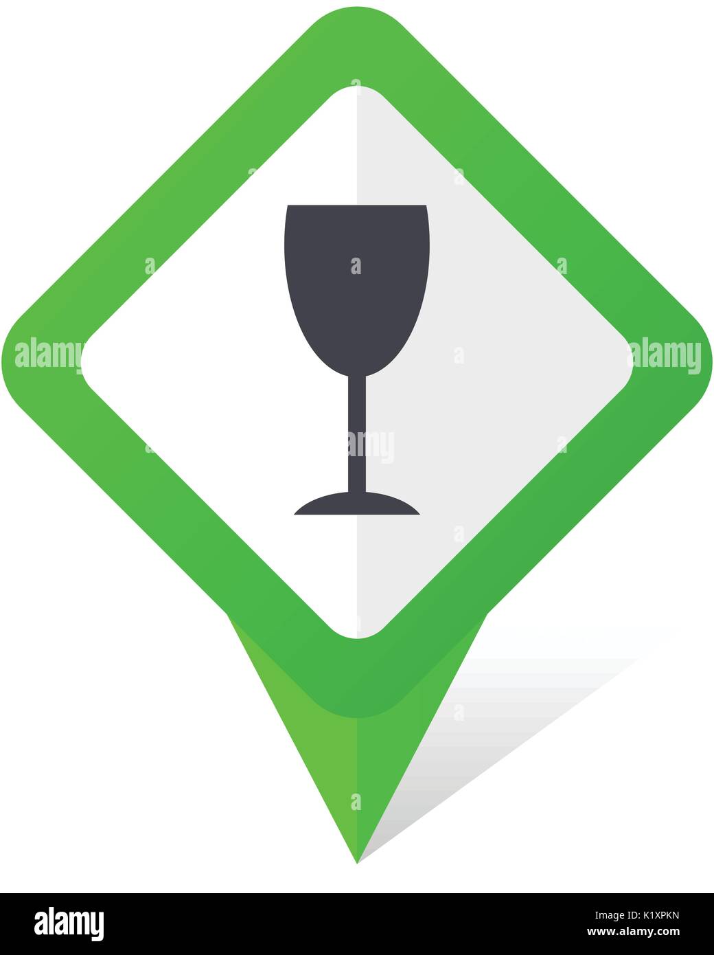 Alcohol green square pointer vector icon in eps 10 on white background ...