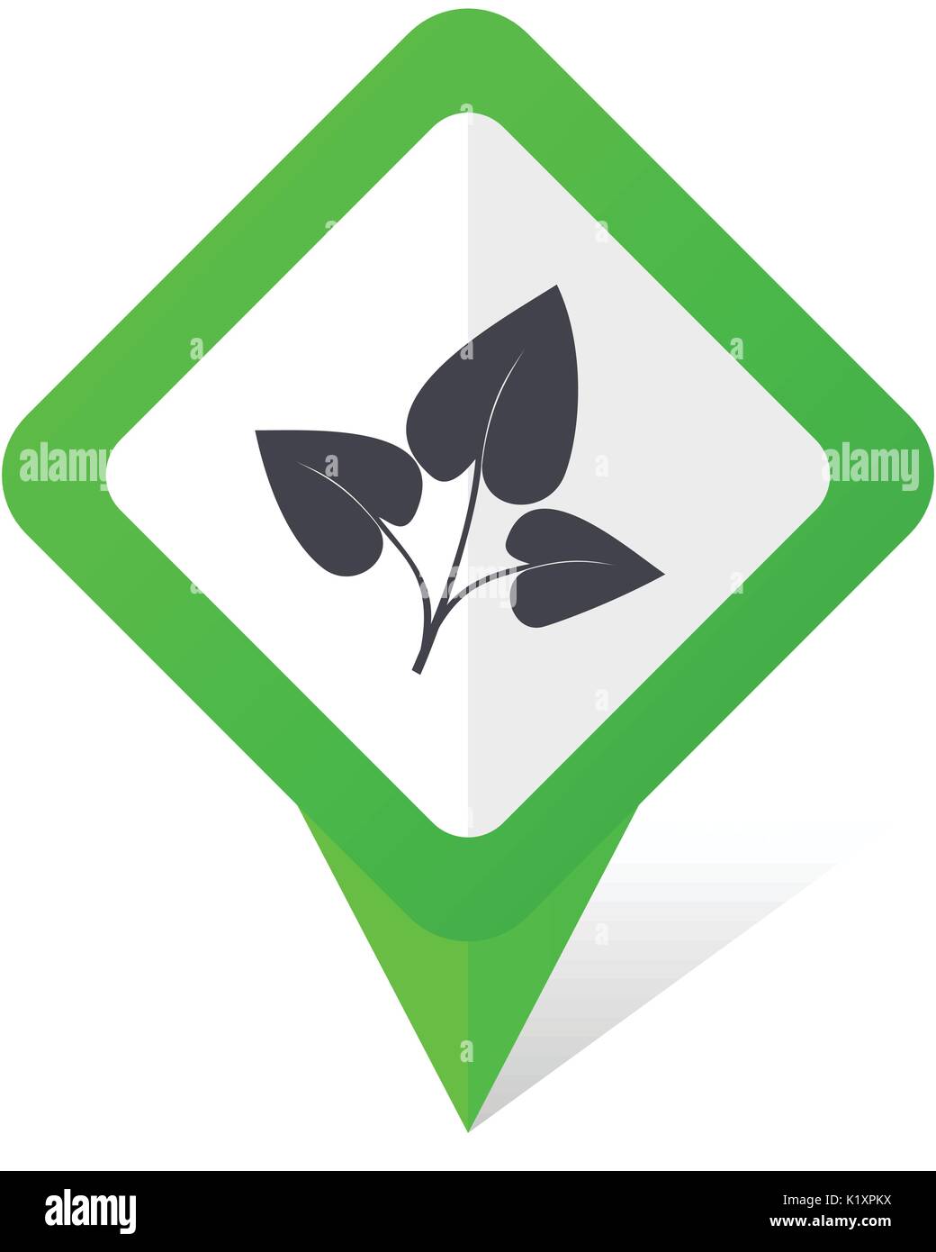 Leaf green square pointer vector icon in eps 10 on white background ...