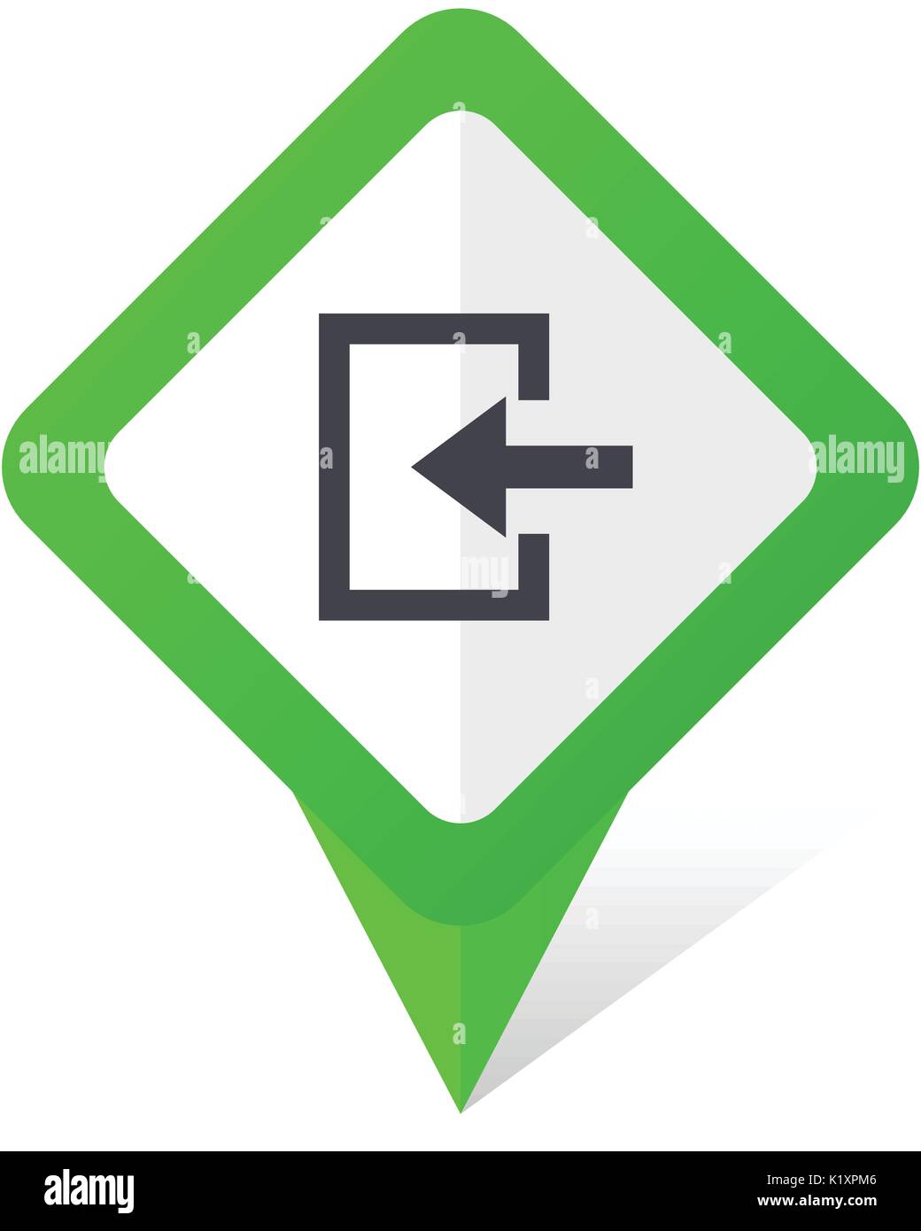 Enter green square pointer vector icon in eps 10 on white background ...