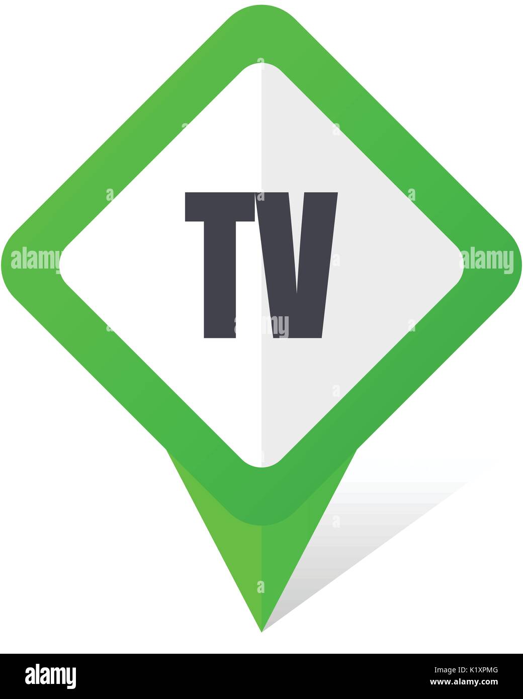 Tv green square pointer vector icon in eps 10 on white background with ...
