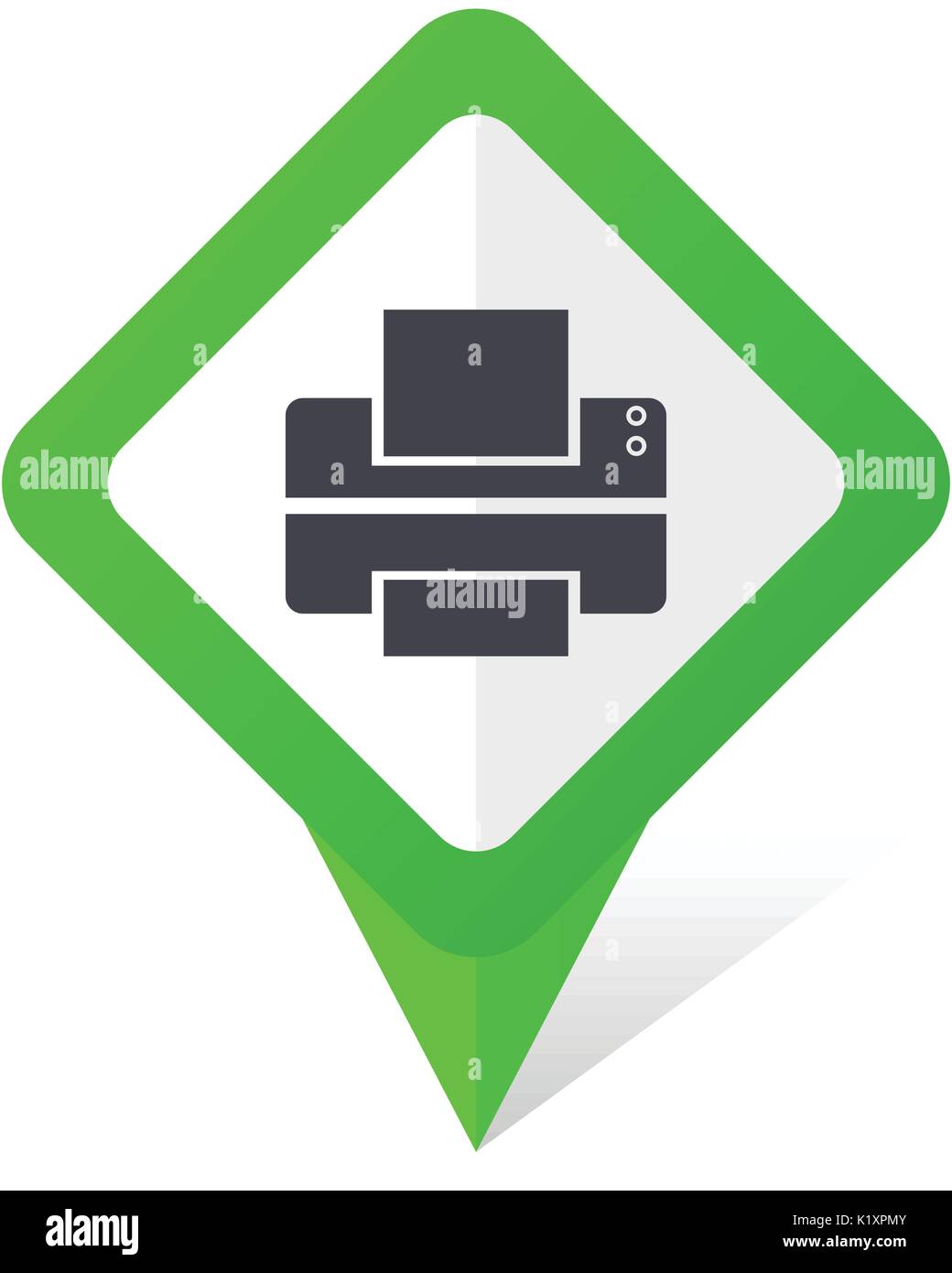 Printer green square pointer vector icon in eps 10 on white background ...