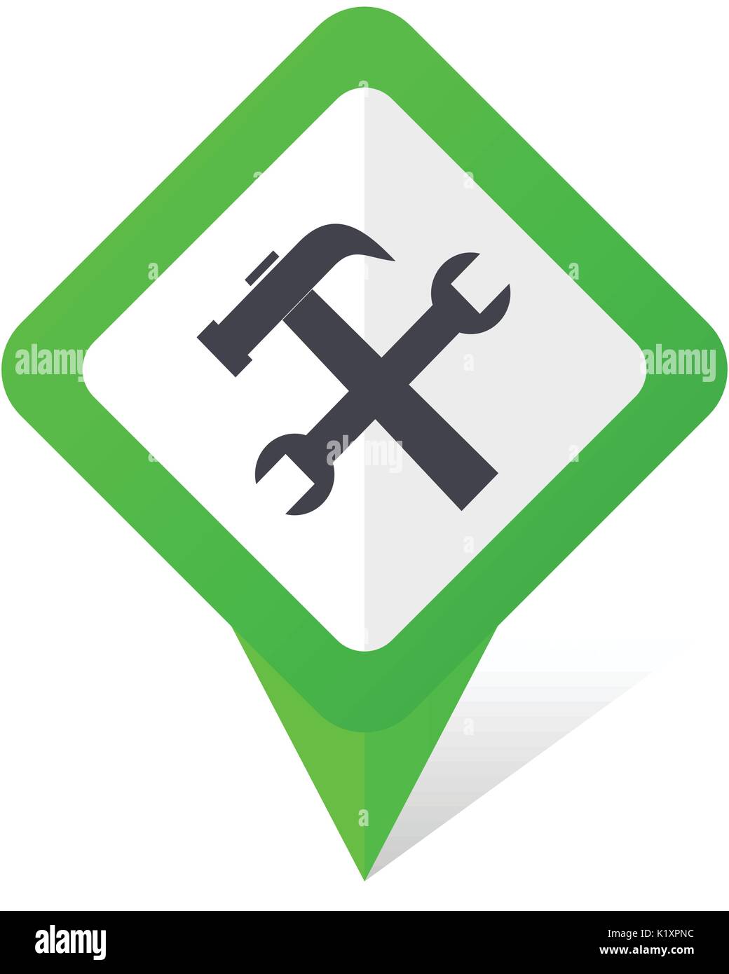 Tool green square pointer vector icon in eps 10 on white background ...