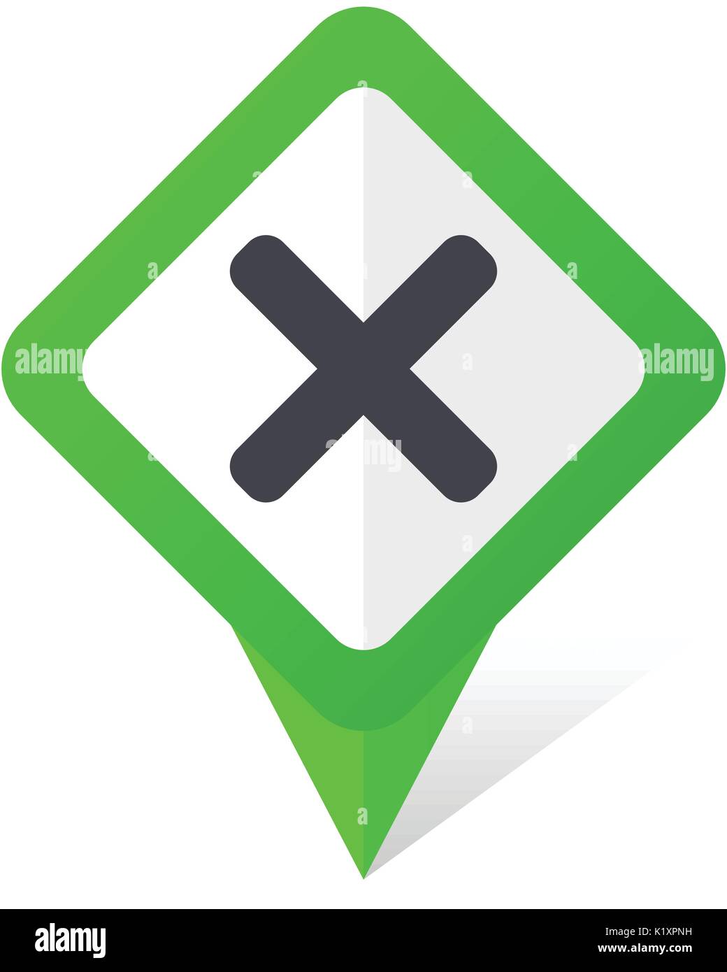 Cancel green square pointer vector icon in eps 10 on white background ...