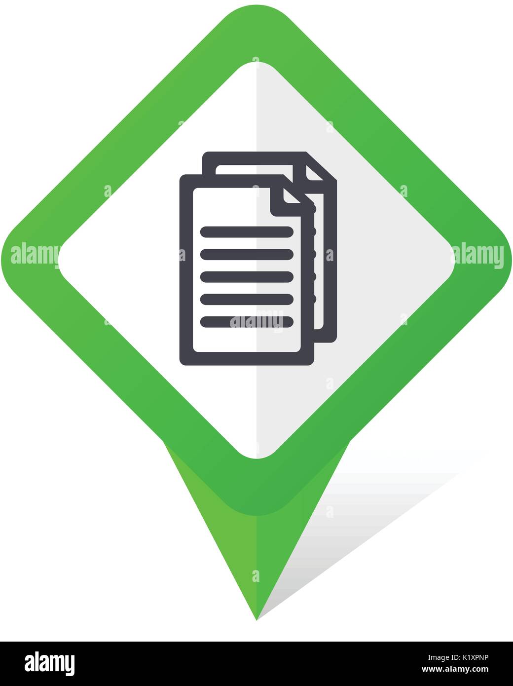 Document green square pointer vector icon in eps 10 on white background ...