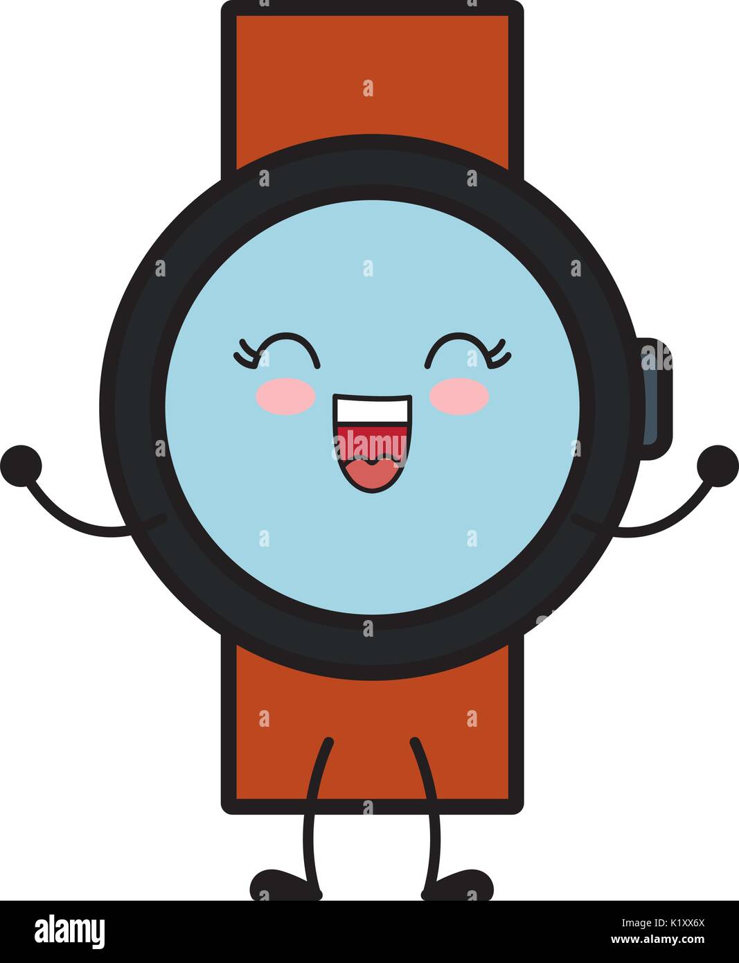 kawaii watch icon over white background vector illustration Stock ...