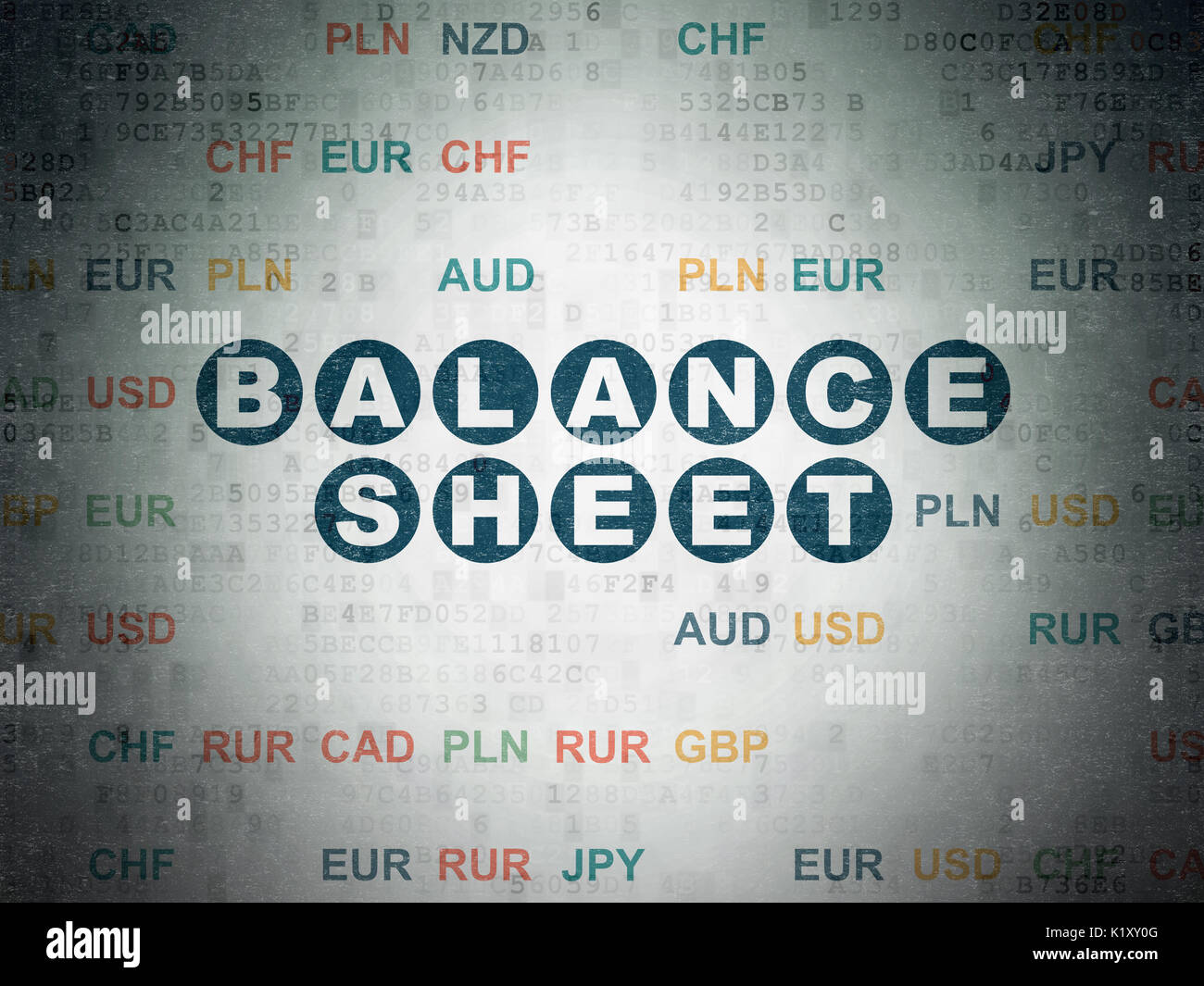 Currency concept: Balance Sheet on Digital Data Paper background Stock ...