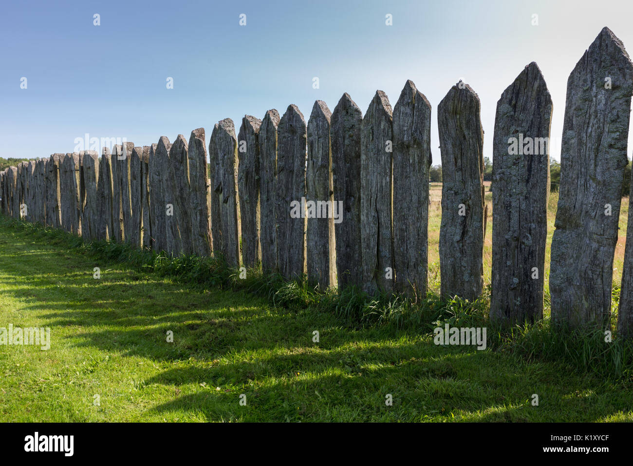 stable fence made of wooden planks in a rural countryside Stock Photo ...