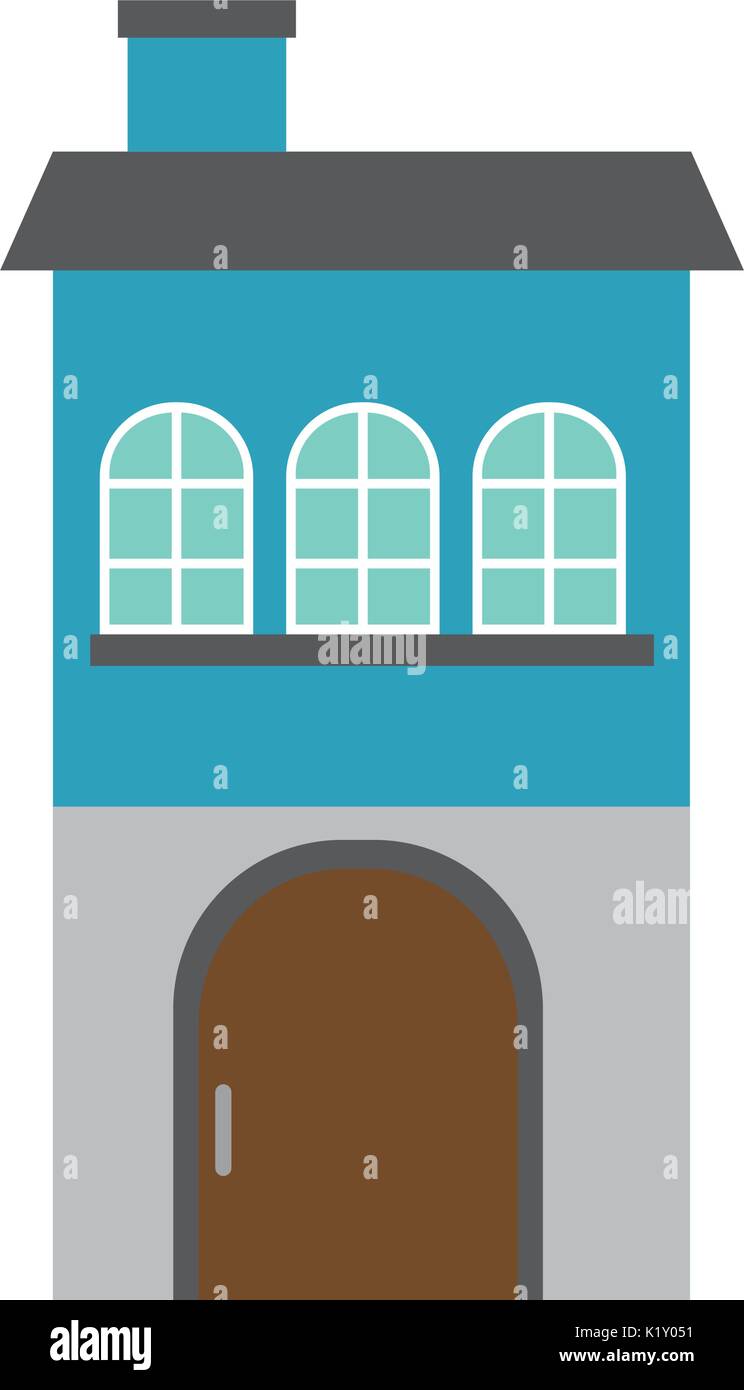 modern house icon over white background colorful design vector ...