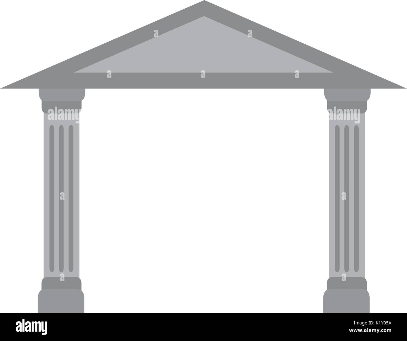 Ancient Roman temple with columns icon over white background vector ...