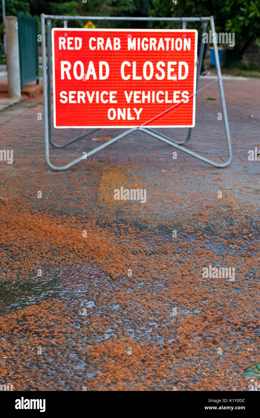 Sign for Crab Protection, Gecarcoidea natalis, Christmas Island ...