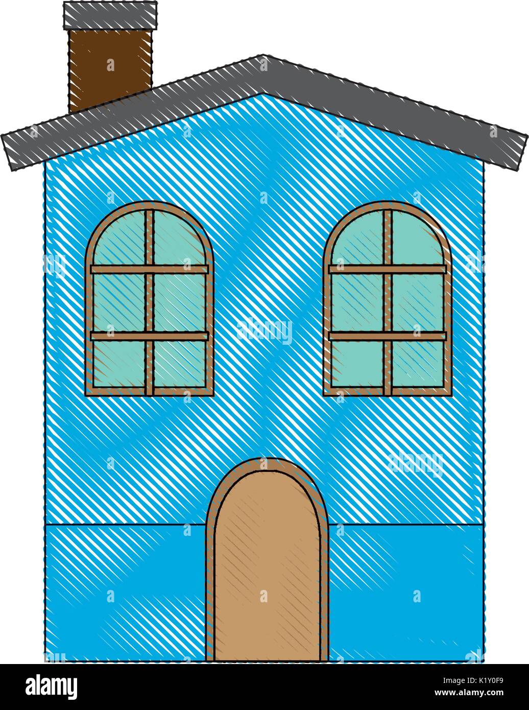 modern house icon over white background colorful design vector ...