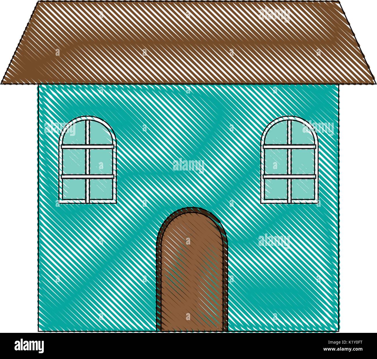 modern house icon over white background colorful design vector ...