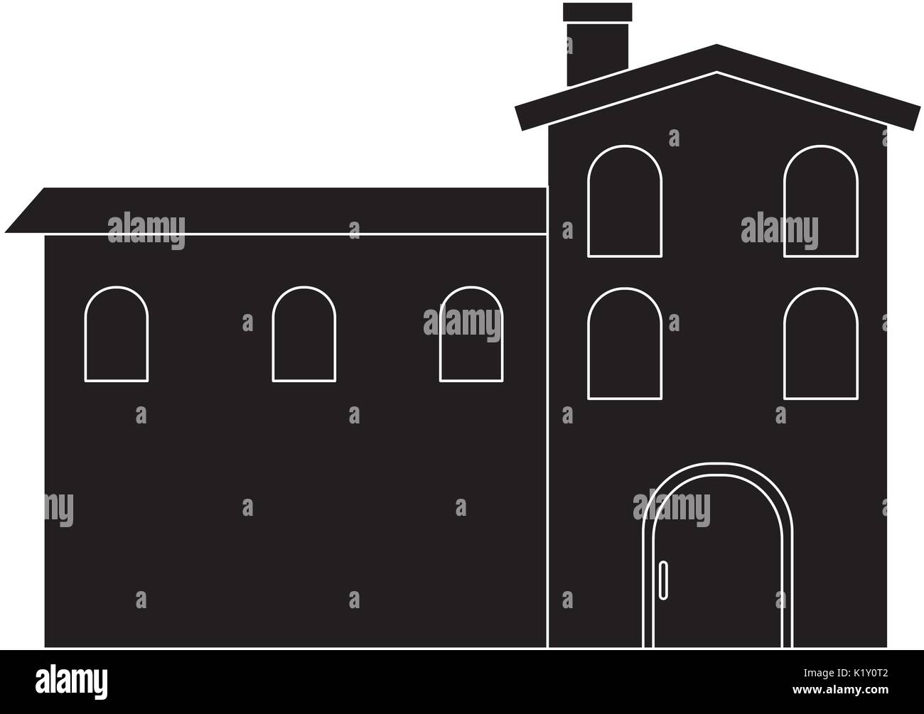 modern house icon over white background vector illustration Stock ...