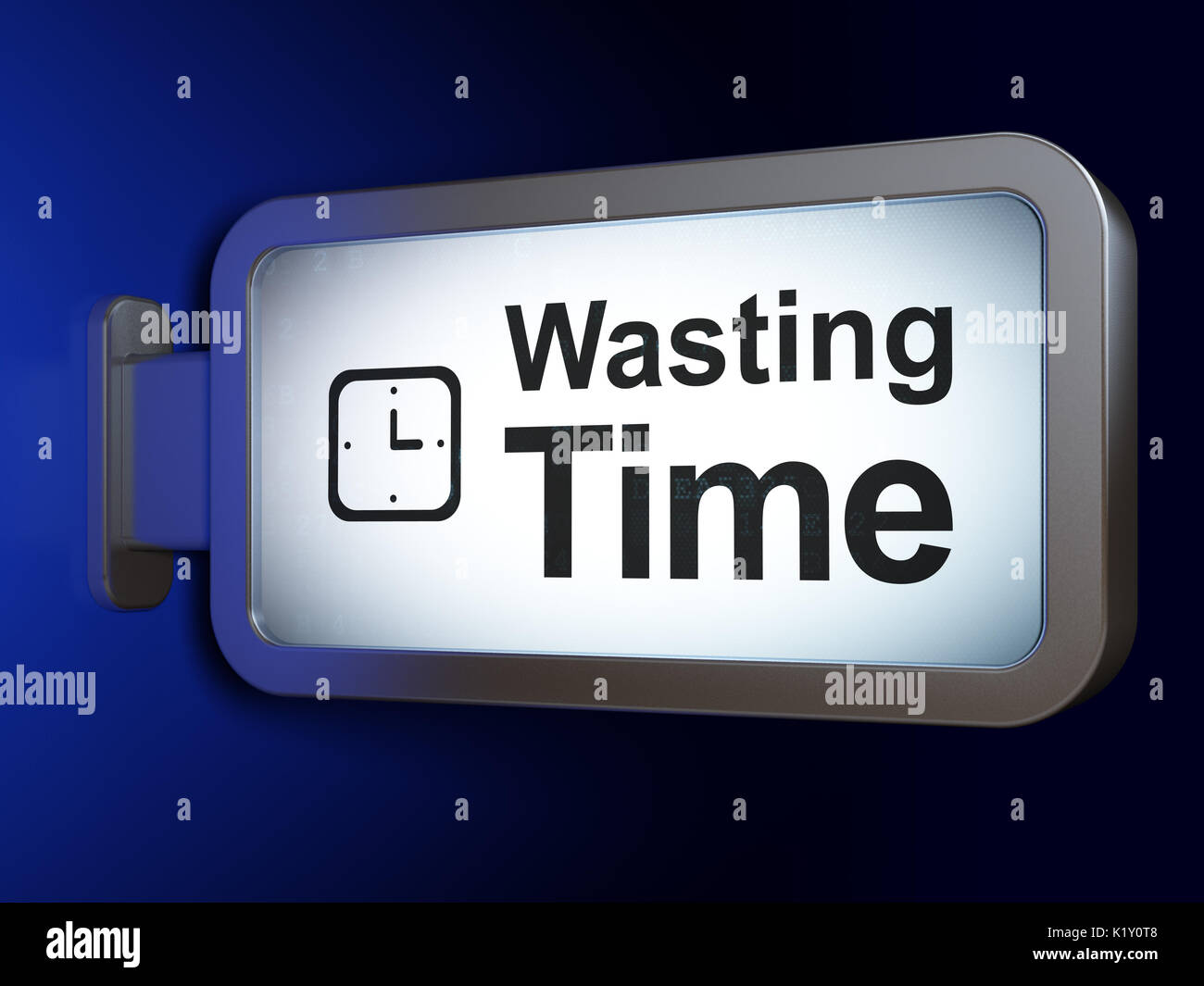 Timeline concept: Wasting Time and Watch on billboard background Stock ...