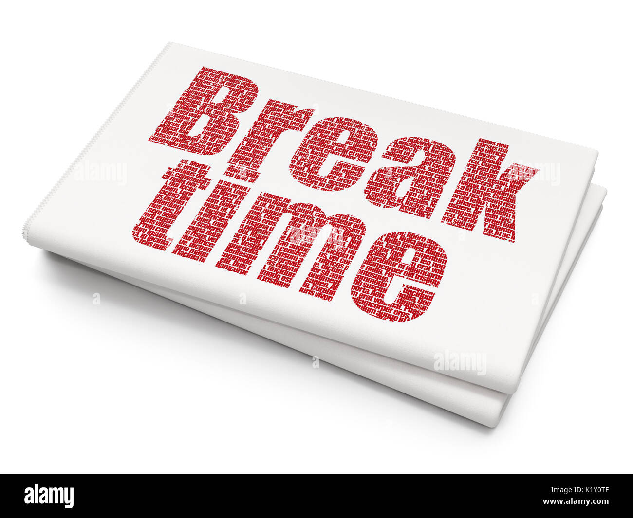Time concept: Break Time on Blank Newspaper background Stock Photo - Alamy