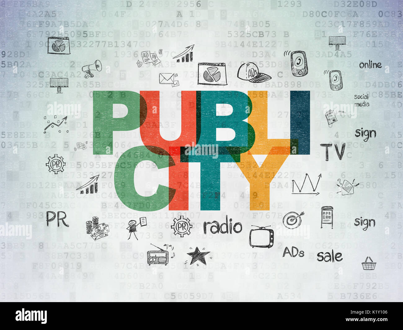 Marketing concept: Publicity on Digital Data Paper background Stock ...