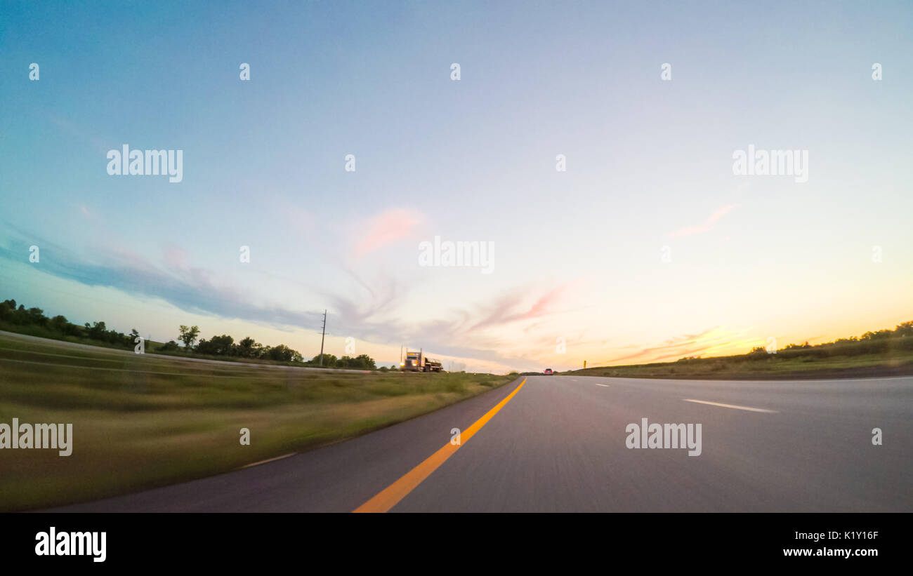 POV point of view - Driving West on Interstate highway 70 through ...