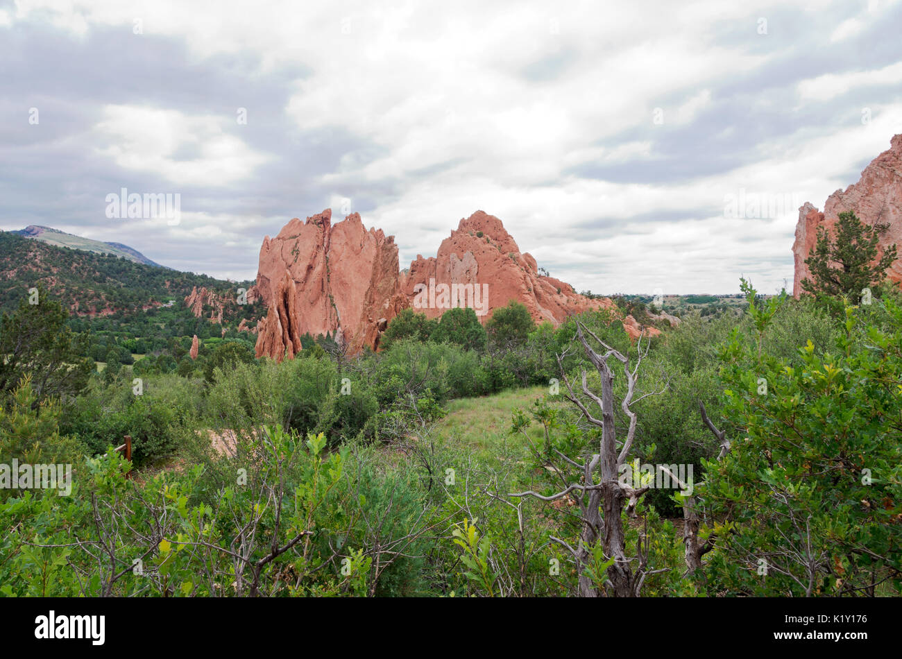 garden of the gods national natural landmark monolith and green plains ...