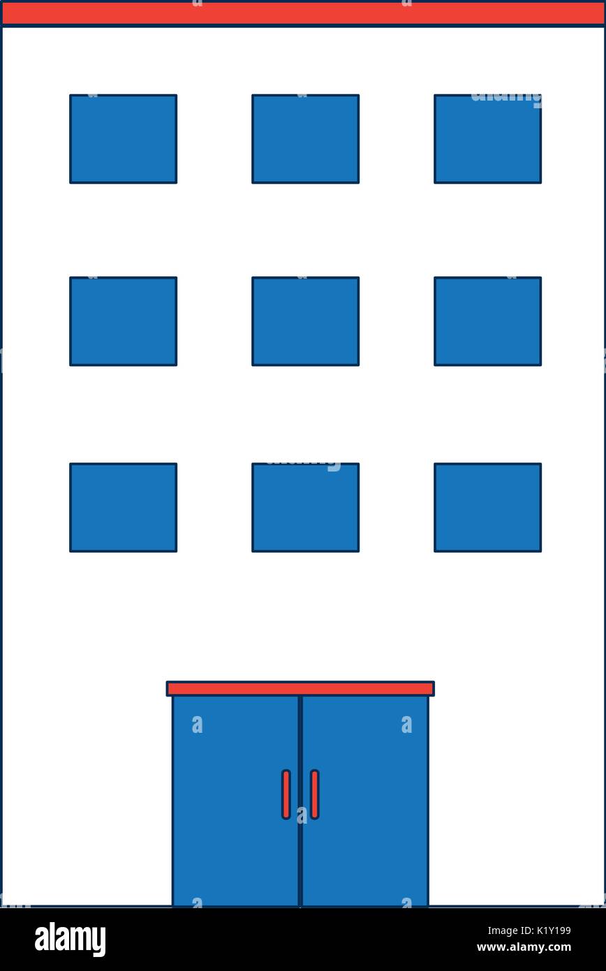 city building icon over white background colorful design vector ...