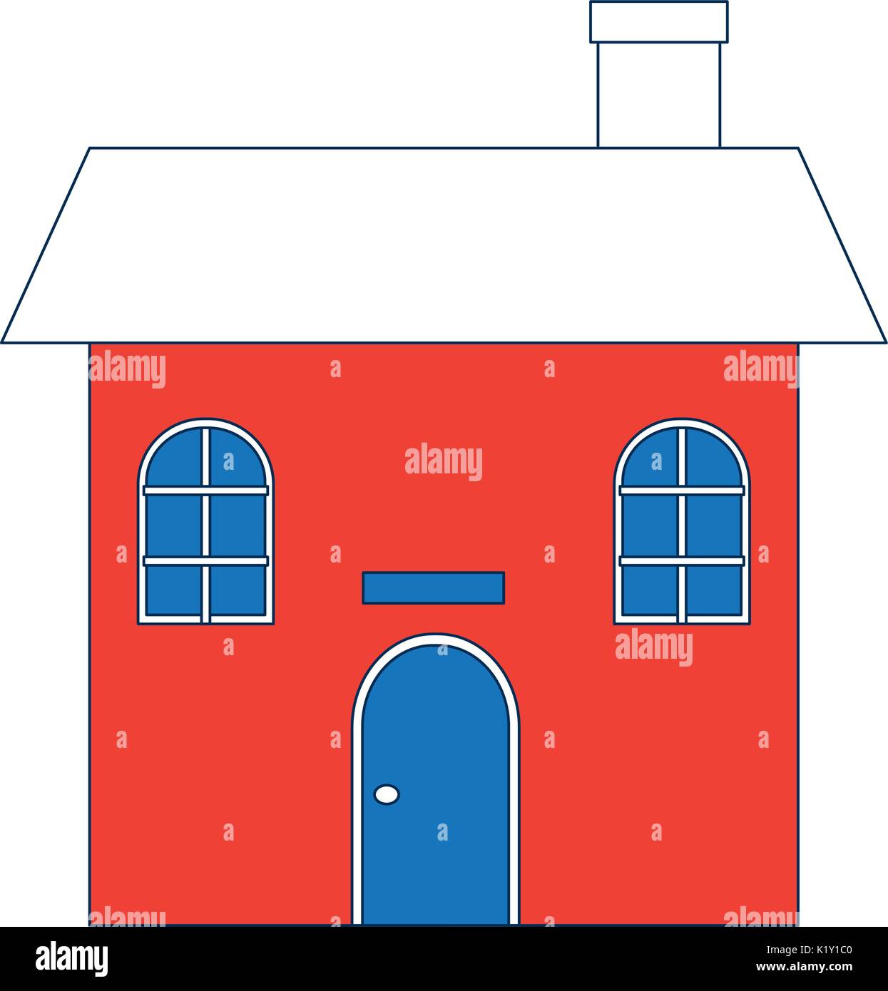 modern house icon over white background colorful design vector ...