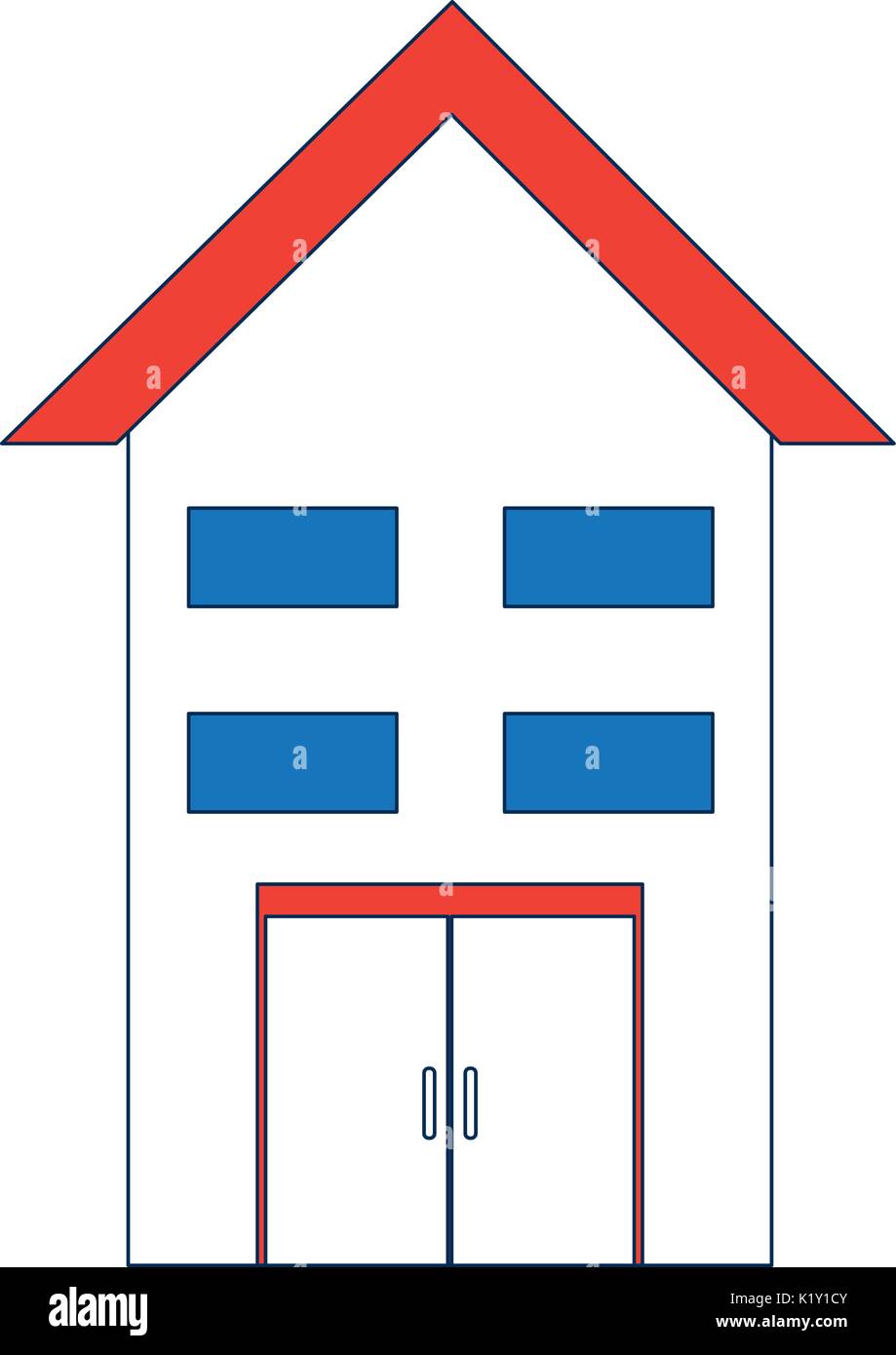 modern house icon over white background colorful design vector ...