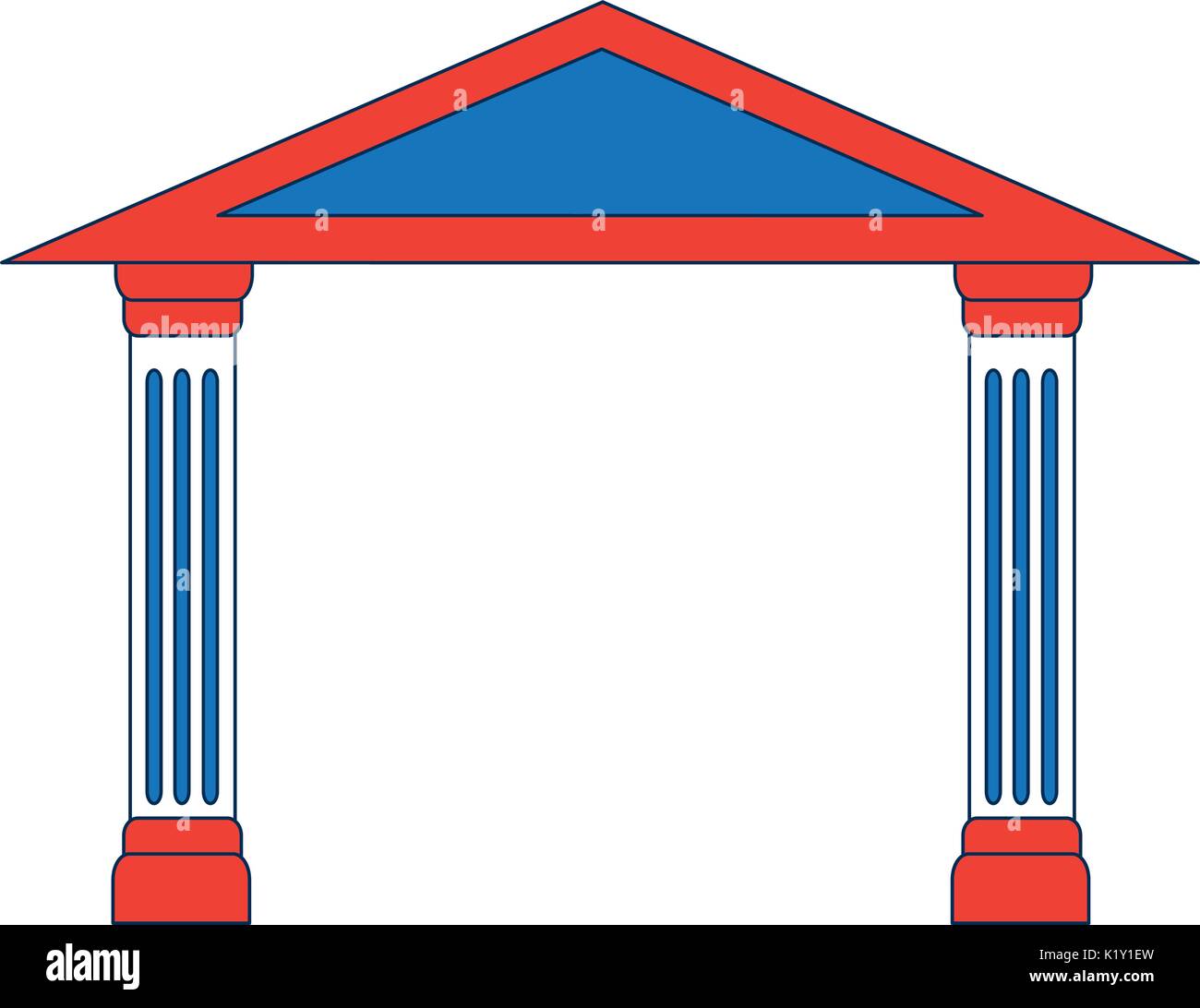 Ancient Roman temple with columns icon over white background vector ...