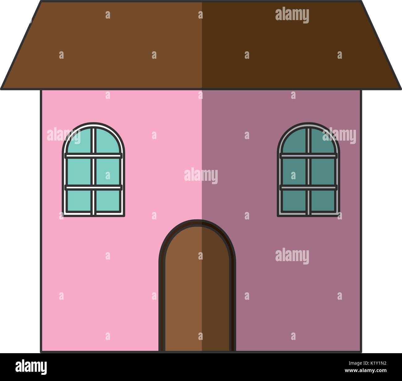 modern house icon over white background colorful design vector ...