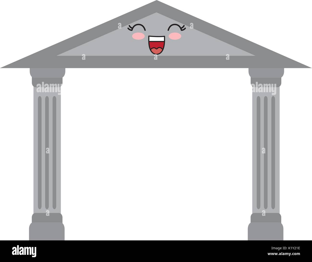 Brick building with columns Stock Vector Images - Alamy