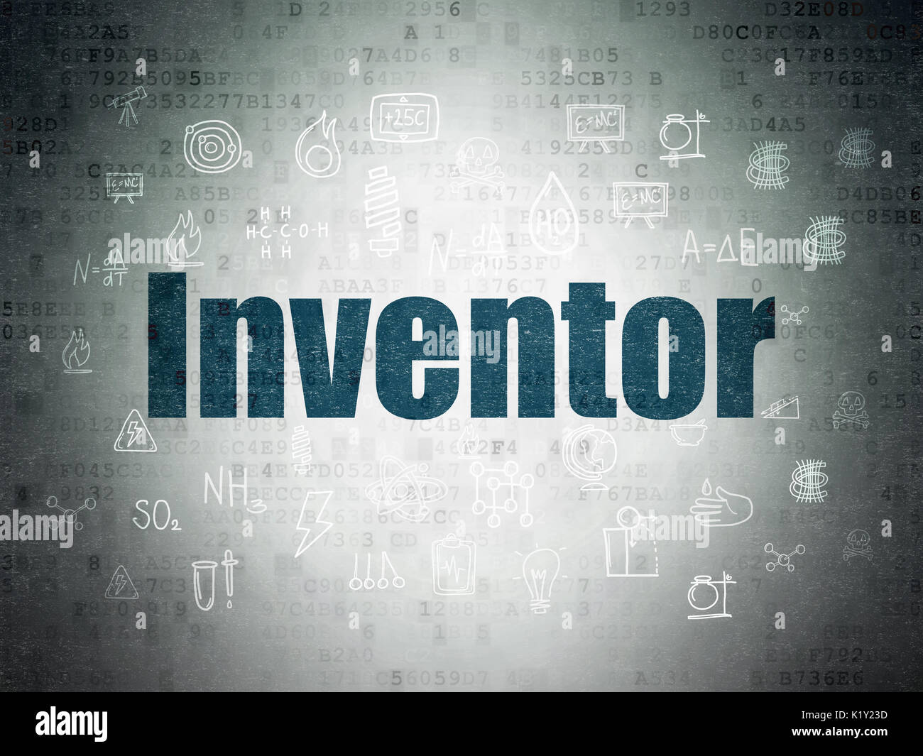 Science concept: Inventor on Digital Data Paper background Stock Photo ...