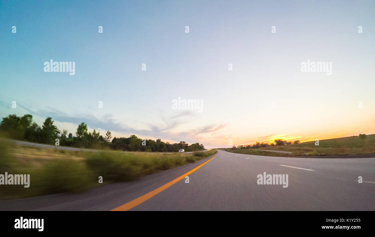 POV point of view - Driving West on Interstate highway 70 through ...
