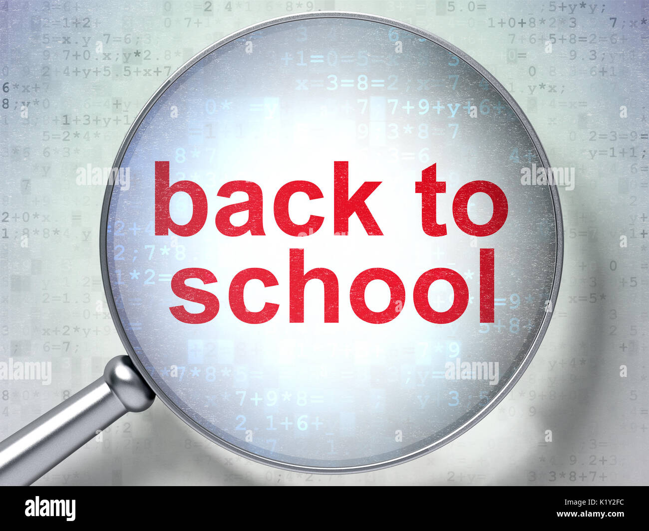 Learning concept: Back to School with optical glass Stock Photo - Alamy