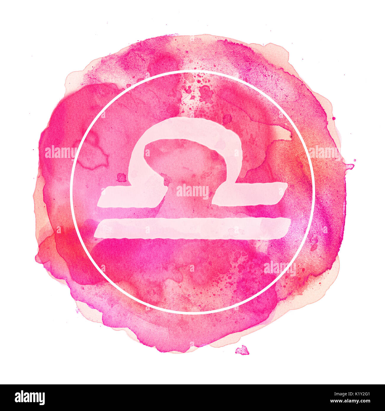 libra zodiac sign on watercolor background Stock Photo - Alamy