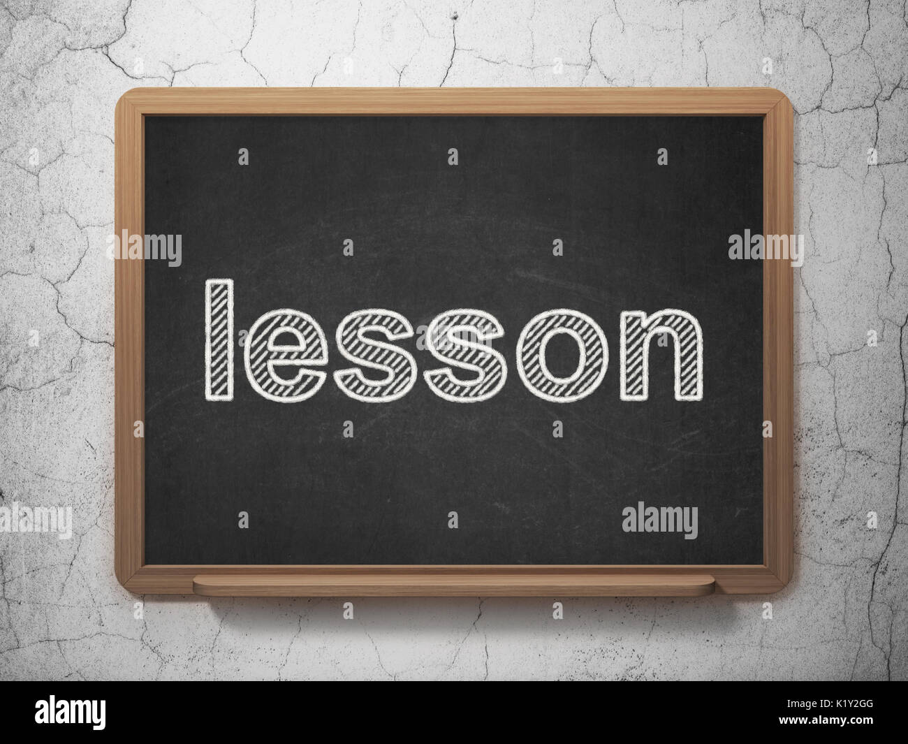 Learning concept: Lesson on chalkboard background Stock Photo - Alamy