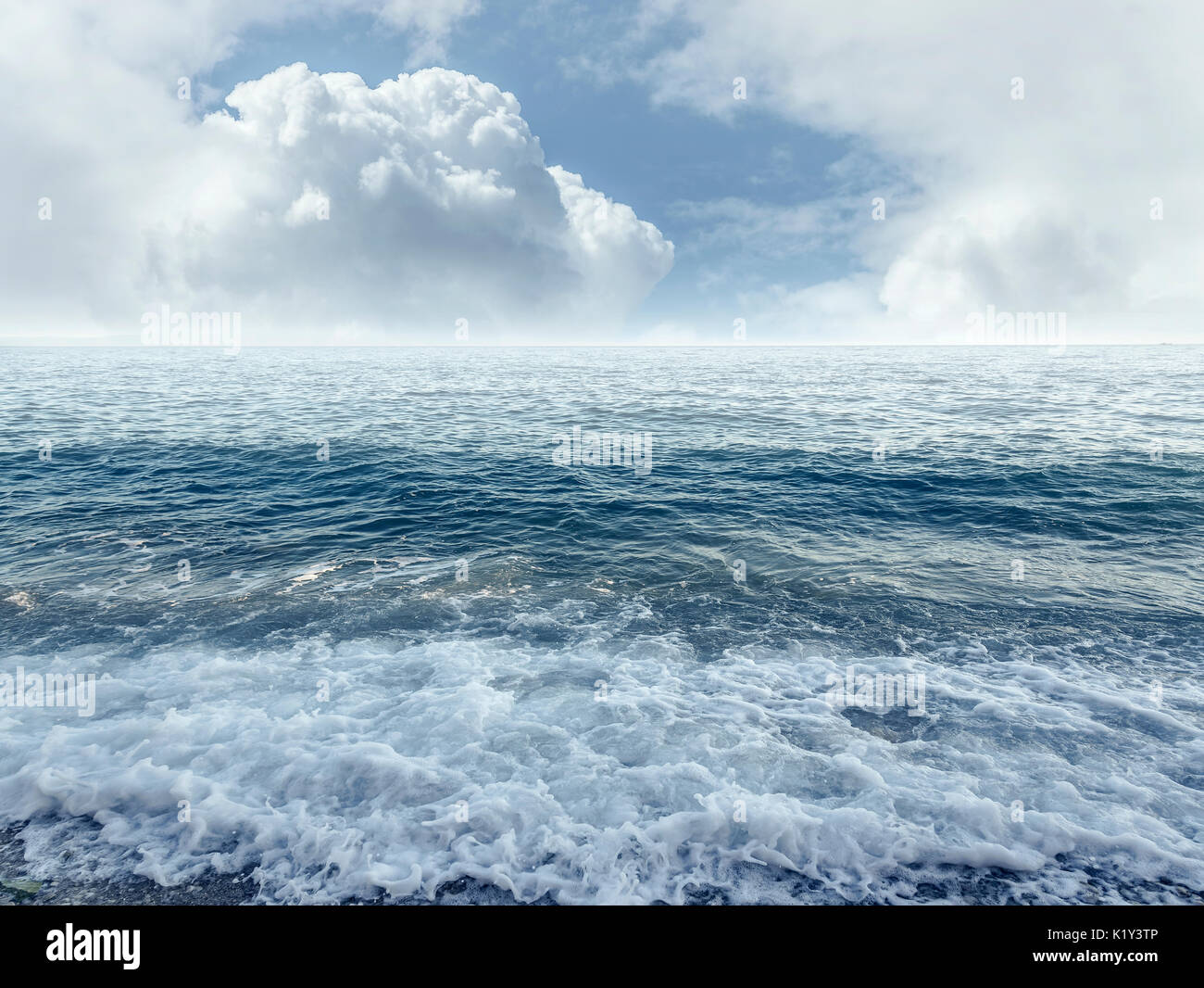 Blue sky with clouds over the sea Stock Photo - Alamy