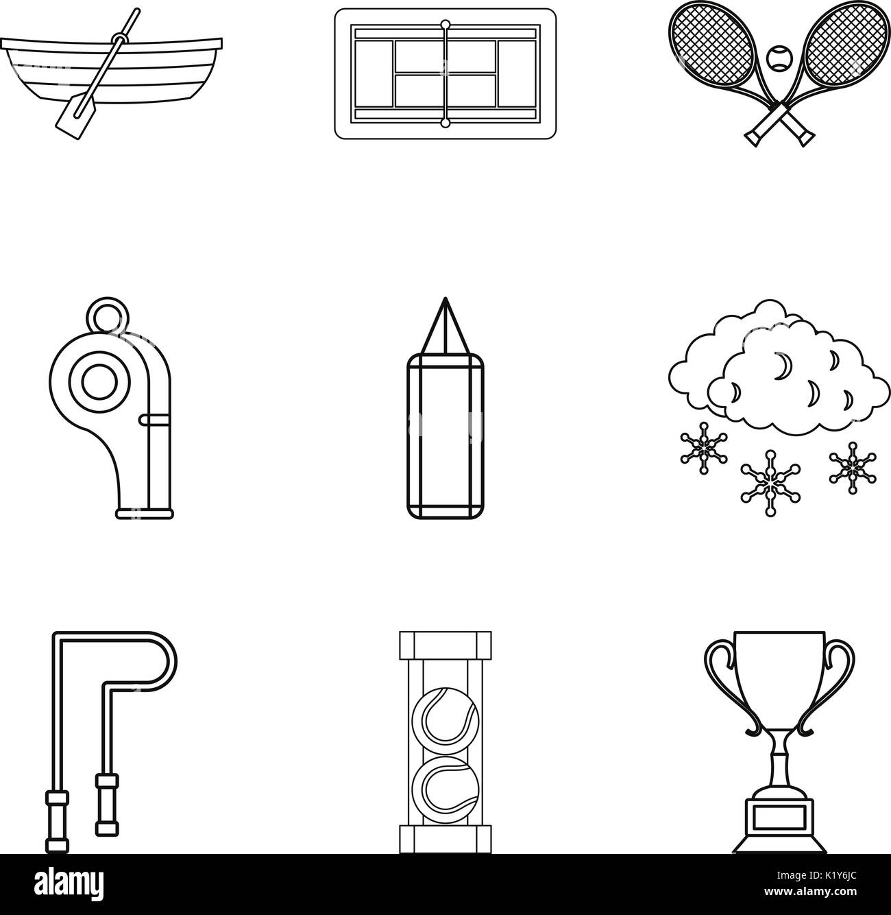Tennis icons set, outline style Stock Vector Image & Art - Alamy